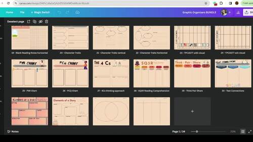 Graphic Organizer Bundle | 32 different graphic organizers | TPT