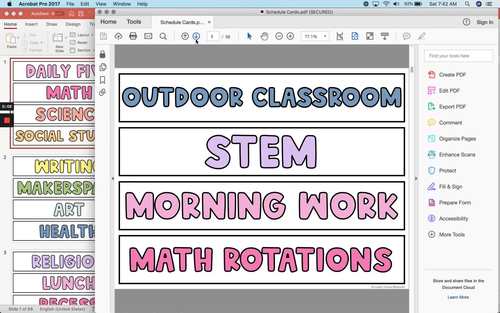 Simple Editable Schedule Cards for Classroom Daily Schedule | TPT