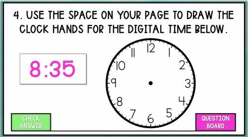 Telling Time 2nd Grade Game Show & Exit Ticket | Telling Time Review Game