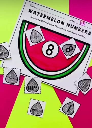 Number Recognition Cut and Paste Worksheet by The SPEDcialty Teacher