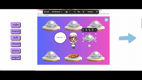 ESL A1 A2 Interactive Canva Whiteboard: Food by Edugoodies | TPT