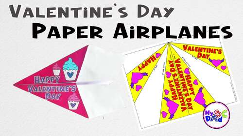 Valentine's Day Paper Airplane Design Templates - No Prep Arts and Crafts
