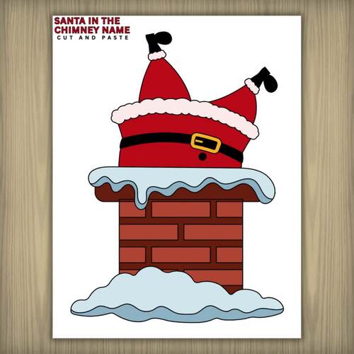 Santa in the Chimney Name Craft | Christmas Cut-and-Paste Activity ...