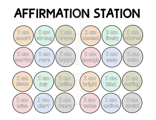 Printable Round Positive Affirmation Labels, Printable Student ...