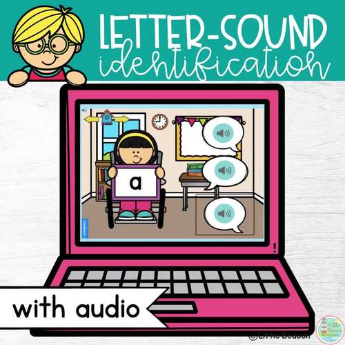 Letter Sound Identification Boom Card Activity with Audio by Little Beacon