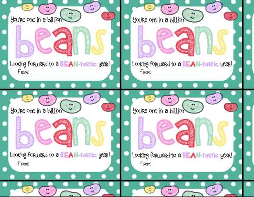 Cute Jelly Beans (Jelly Belly) Beginning of Year Gift Tag- You're one ...