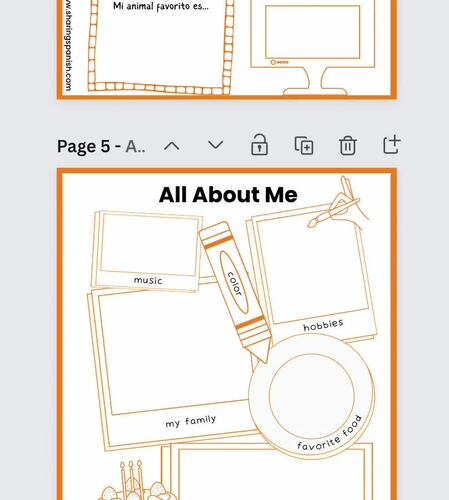 All About Me Todo Sobre Mi Spanish and English Activity | TPT