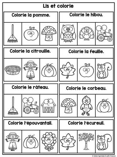 French Fall Reading Activities | Les activités de lecture | l'automne