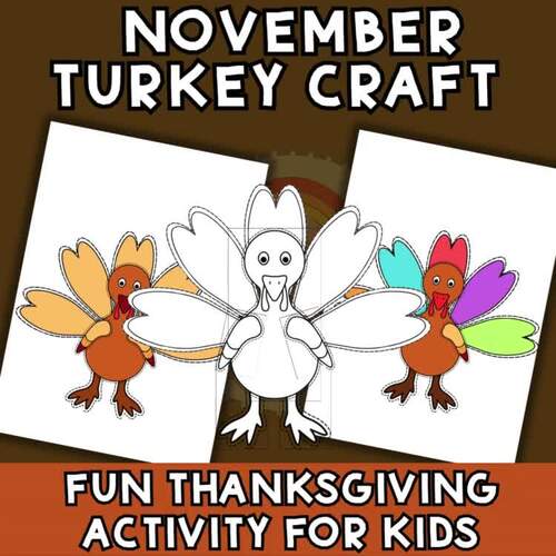 November Turkey Craft | Fun Thanksgiving Activity for Kids | TPT