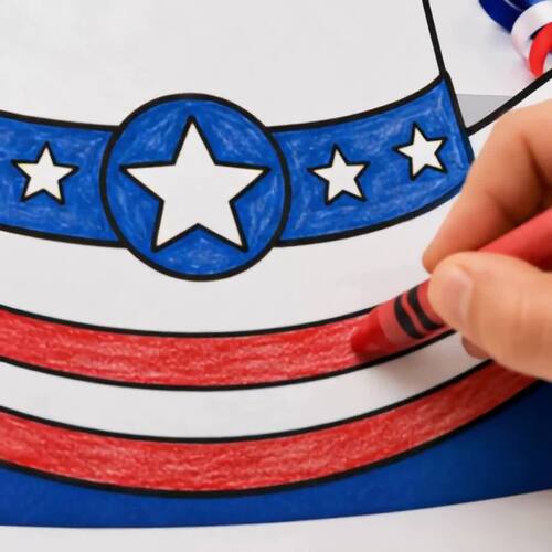 Memorial Day Hat Headband & Crown Coloring Crafts, DIY Patriotic Hat ...