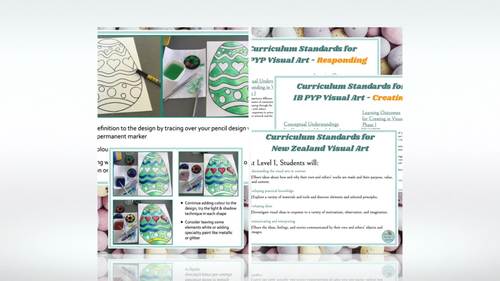 EASTER EGGS Art project with instructional PDF lesson plan 1st-3rd grade