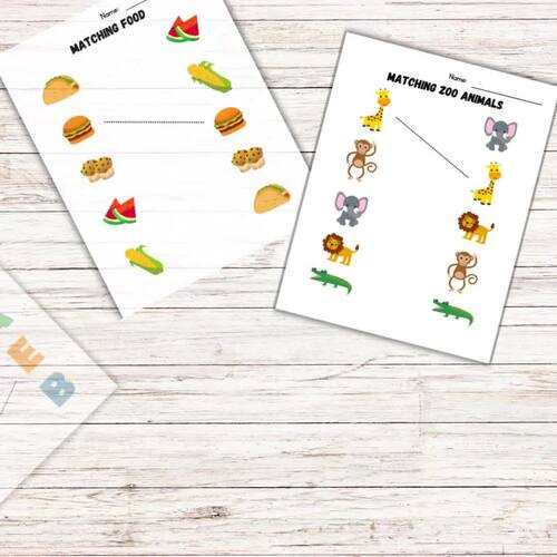 Printable Matching Worksheets | Matching Colors Shapes Letters for Kids