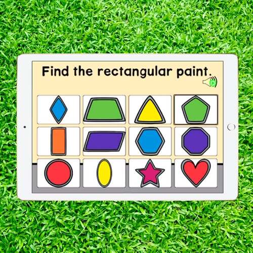 Find the Back to school Shapes | BOOM CARDS with audio | RECTANGLE