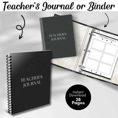 Teacher's Reflection Journal, Teacher's Reflection Binder | TPT