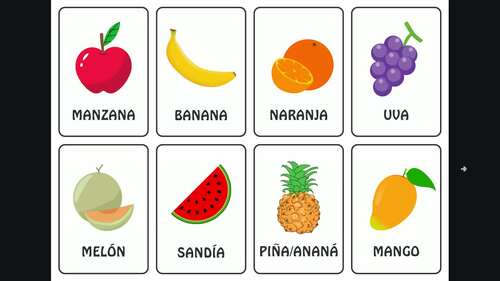 Vocabulario de Comida (flashcards en Español) by Deconstructing English