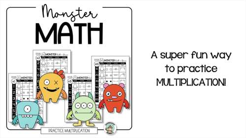 Monster Math • Drawing Game • Multiplication Practice • Roll A Monster