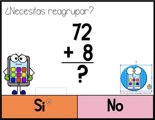 Sumas reagrupar DIGITAL en español Addition with regrouping in Spanish ...