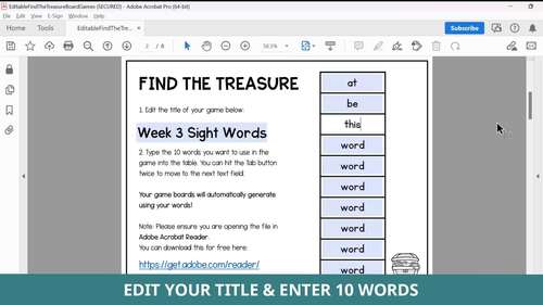 Kindergarten and 1st Grade Editable Sight Words Board Games | TPT
