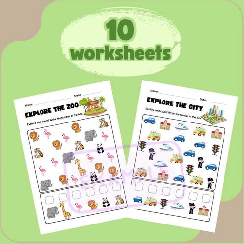 Explore & Count – Count and Write Numbers | Themed Counting 1-10 for ...