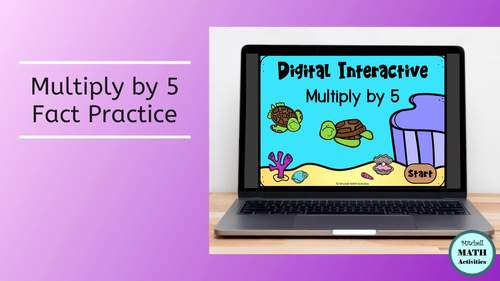 Digital Multiply by 5 Fact Fluency Practice Self-Checking Activity