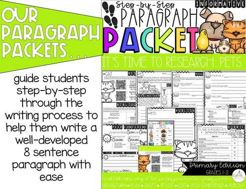 Pets | Guided Research Paragraph Packet | Informative Paragraph Writing