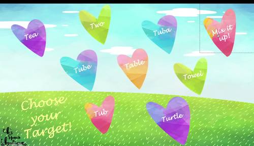 T Articulation Game | digital speech sound practice for /t/ words or ...