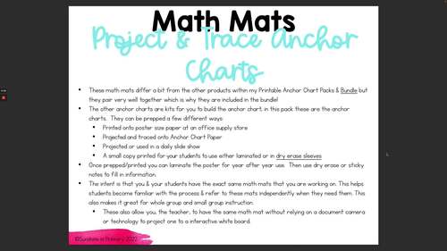 Printable Math Tools | Math Work Mats | TPT