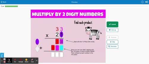 Multiply 2 Digit By 2 Digit Numbers Boom Card Activity by Math Mom Repeat