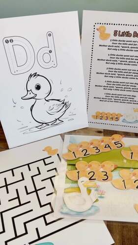 5 Little Ducks Nursery Rhyme Activity Packet by Ms Jessicas Little Learners