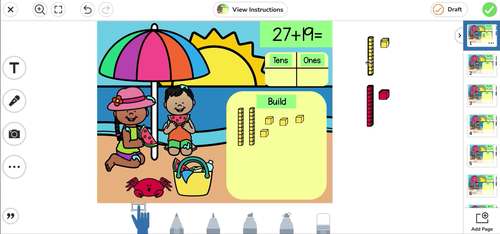 2 Digit Addition With Regrouping Preloaded Summer Seesaw Activities
