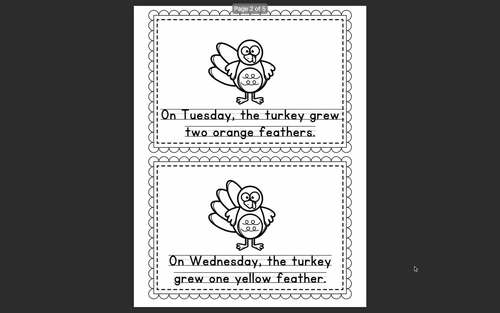 The Turkey's Feathers Little Book Pre-K, Kindergarten, First, TK Reading