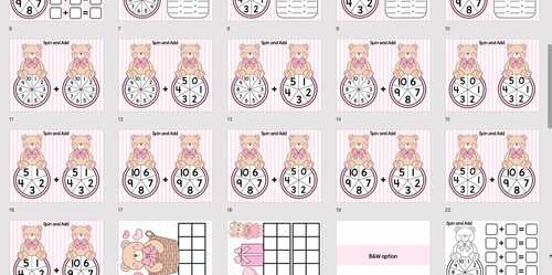 Valentine's Bear Spin and Add (Addition to 20) Kindergarten and 1st ...
