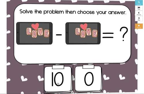 VALENTINE Subtraction Boom Cards Valentine Activities Distance Learning