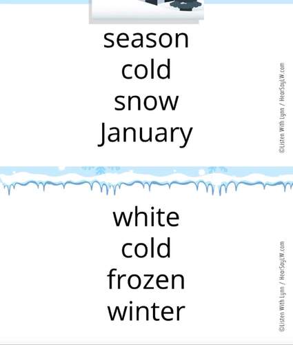 WINTER Listening Vocabulary Flexible Language Take A U-Turn DHH Hearing ...