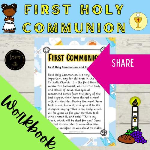 First Holy Communion Workbook for Catholic Students–No Prep, Fun!