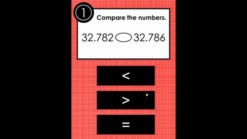 Comparing Decimals to the Thousandths Digital Game by Wendy Smith
