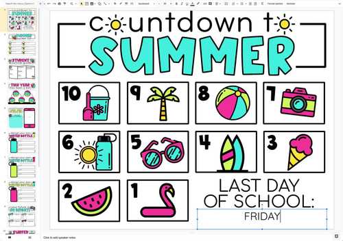 Countdown to Summer End of the Year Activities Distance Learning