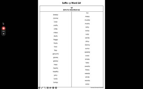 Suffix -y Worksheets Game Fluency Reading Morphology Full of | TPT