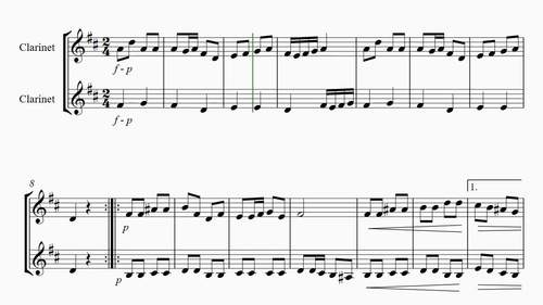 Swallowtail duet for two clarinets by We-Teach-Music | TPT