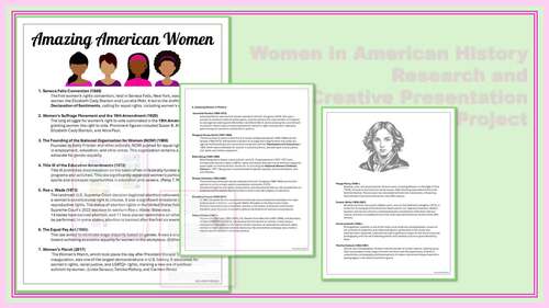 American Women in History Research and Creative Presentation Project