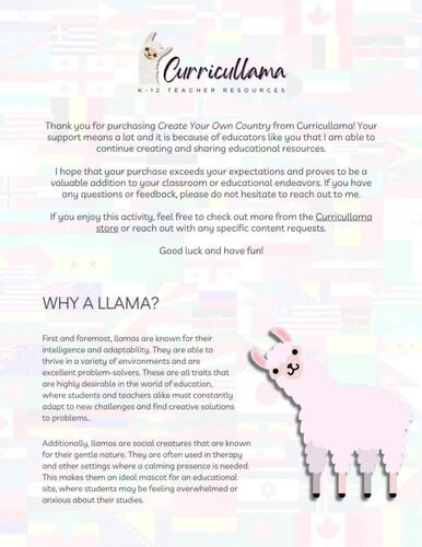 Create Your Own Country Project by The Curricullama | TPT