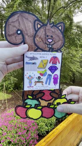 Fall Squirrel Articulation Folding Surprise Craft by Jennie's Speech Room