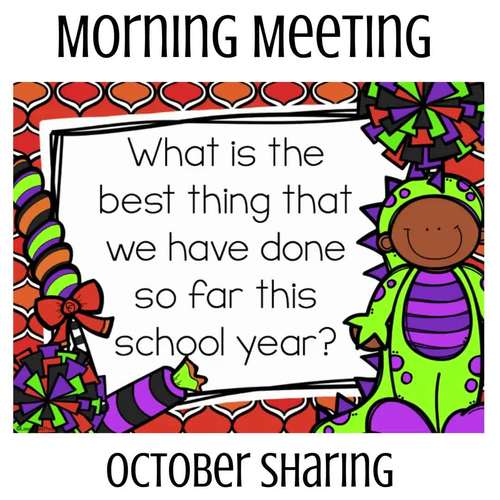Sharing & Discussion Morning Meeting Cards- Halloween October | TPT