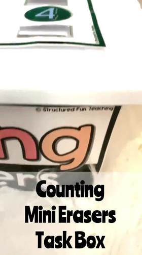 Counting Task Boxes for Preschool and Special Education Math Mini Erasers