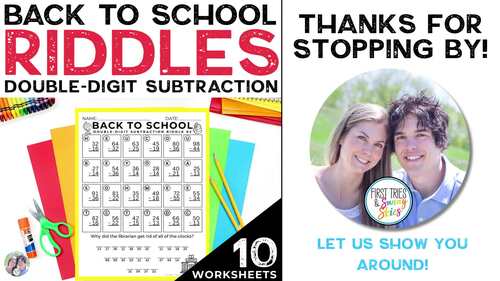 Double-Digit Subtraction Riddles Worksheets | Back to School | Some ...