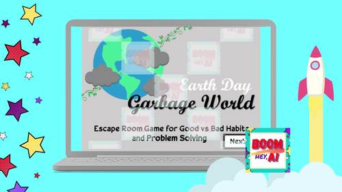 Earth Day environment BOOM CARDS Speech Therapy escape room inferencing ...