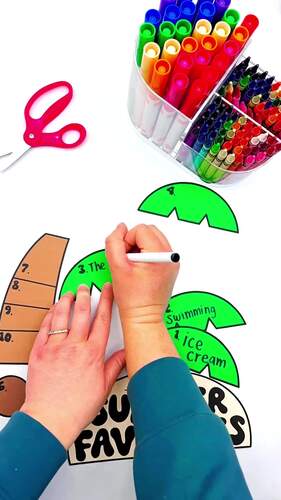 Summer Favorites Palm Tree Craft Before or After Summer Break Activity