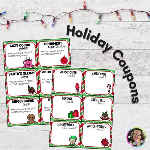 CHRISTMAS HOLIDAY COUPONS by Kirk's Klassroom | TPT