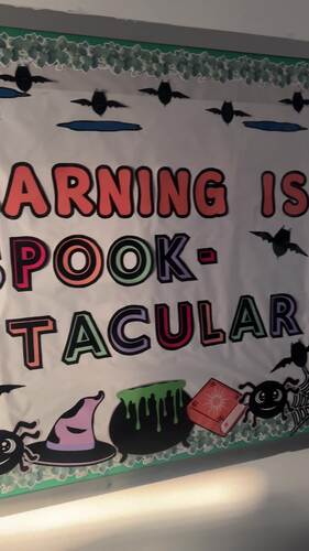 Halloween Bulletin Board Fall Display Learning Is Spook-Tacular ...