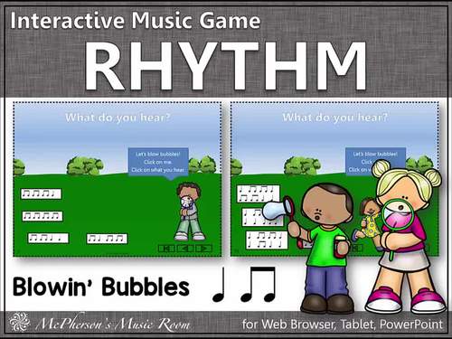 Spring Music Game: Quarter Notes Eighth Notes Interactive Rhythm Game ...